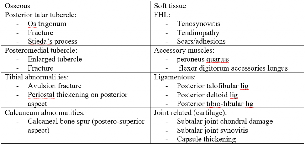 Posterior Ankle Impingement-Pathoanatomy, Assessment and Management ...